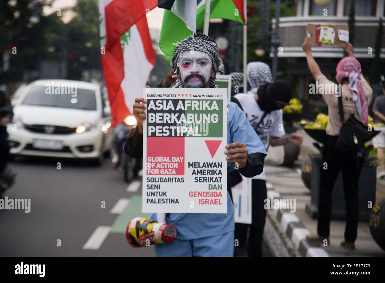 April 25, 2025, Bandung, West Java, Indonesia: Protesters who are ...