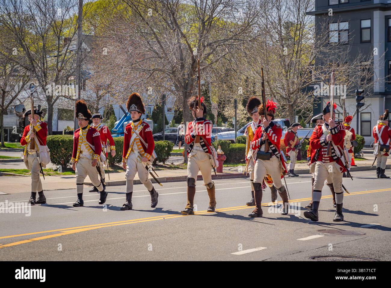 Arlington, MA, US-April 20, 2025: Battle of Menotomy 250th Reenactment ...