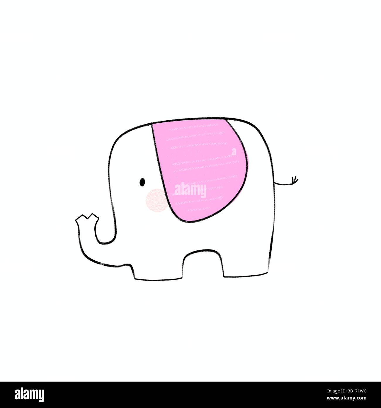 illustration of elephant with a white background. Cute elephant ...
