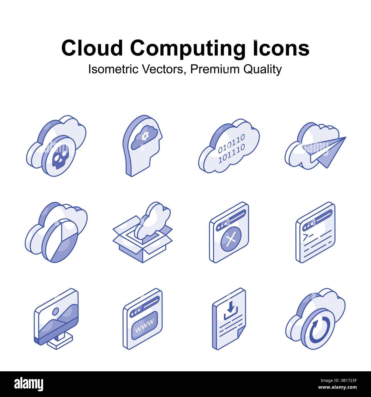 Visually appealing cloud computing isometric vectors set, ready to use ...