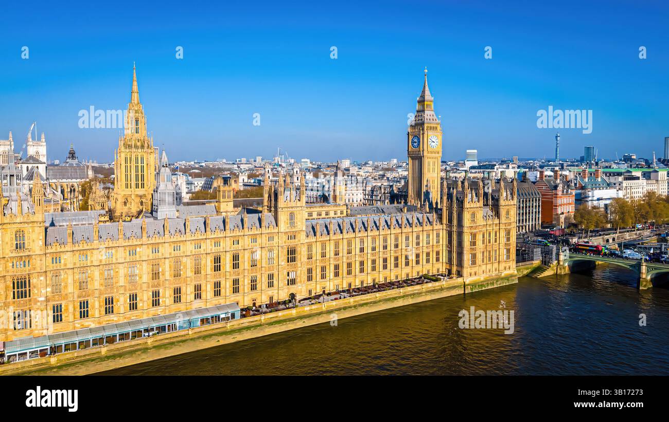 Aerial view of Big Ben in sunny morning in London, UK Stock Photo - Alamy