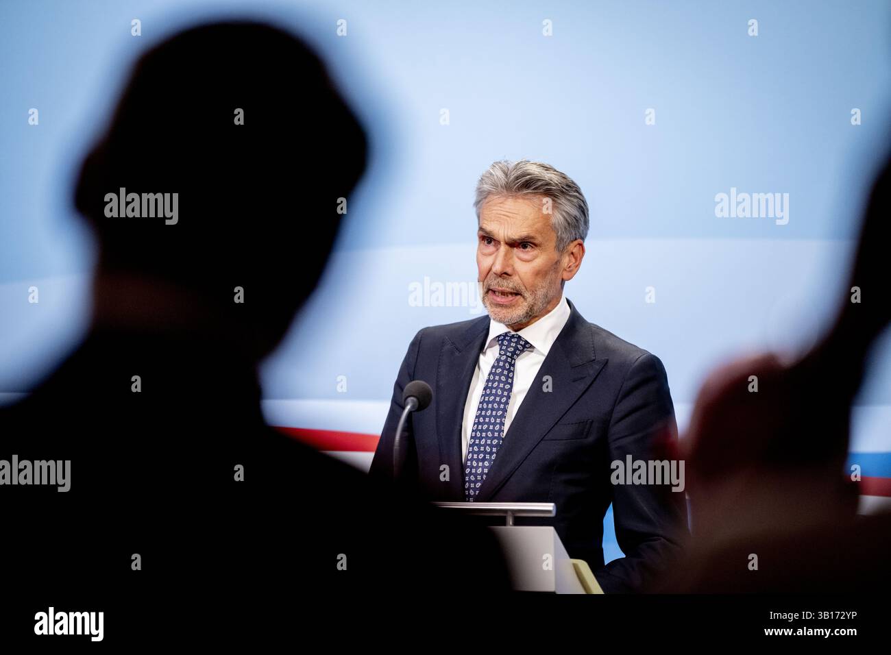 Dutch Prime Minister Dick Schoof speaks to the press after the weekly ...