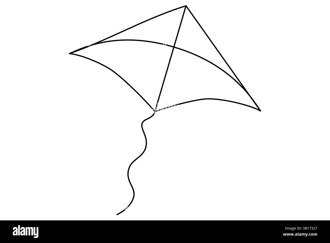 Kite continuous single line art drawing of outline vector illustration ...