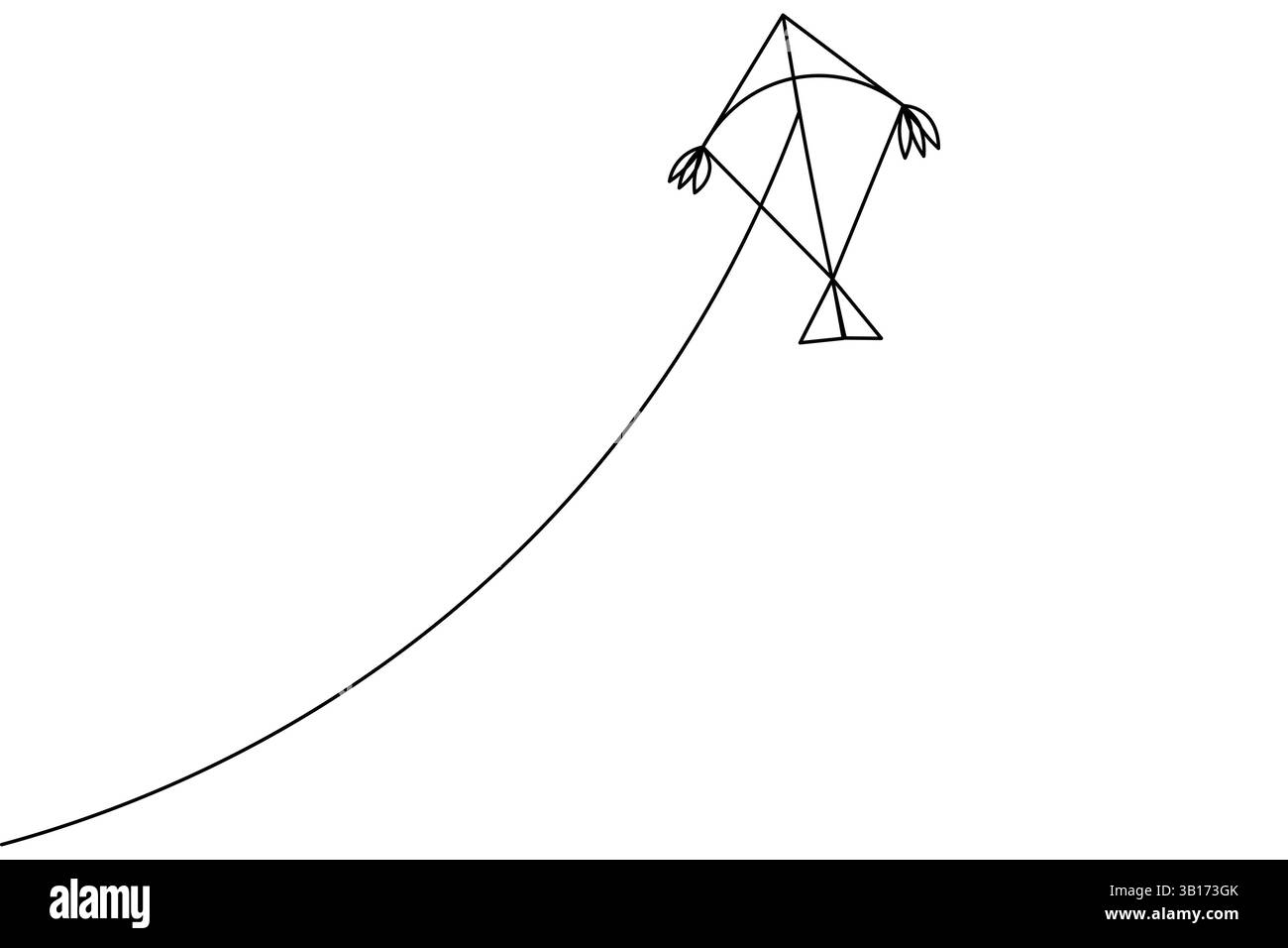 Kite continuous single line art drawing of outline vector illustration ...