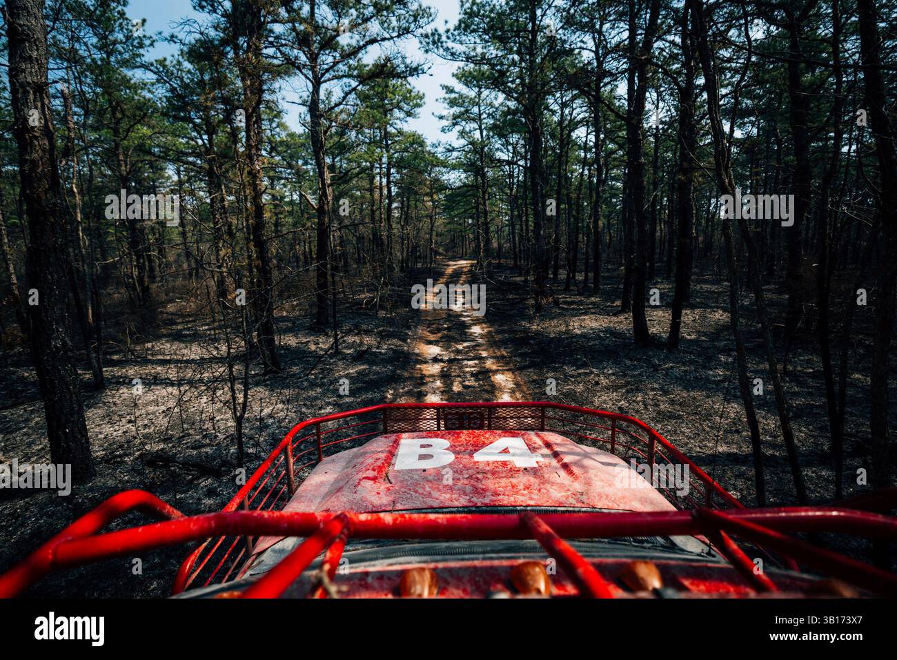 Firefighters battle a wildfire in Ocean County, N.J. on Thursday, April ...