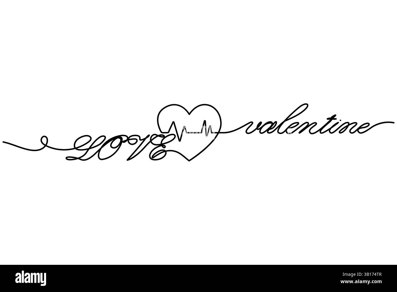 Simple line drawing heart in Cut Out Stock Images & Pictures - Alamy