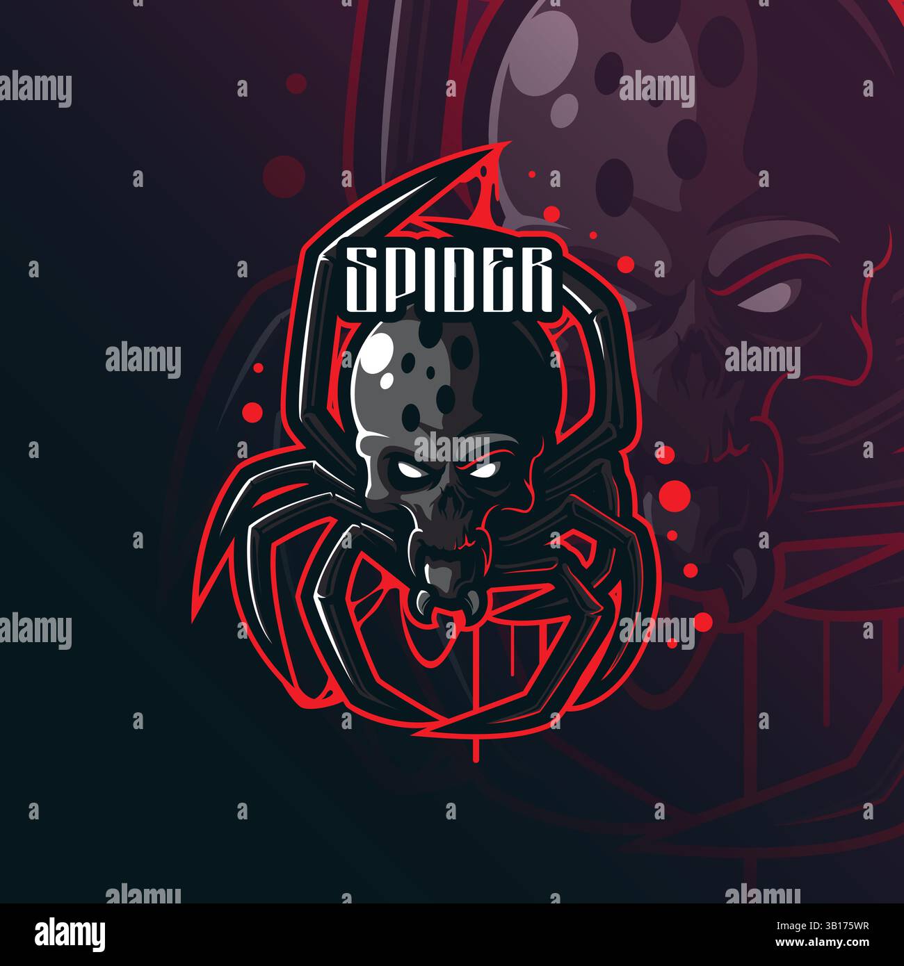 skull spider mascot logo design vector with modern illustration concept ...