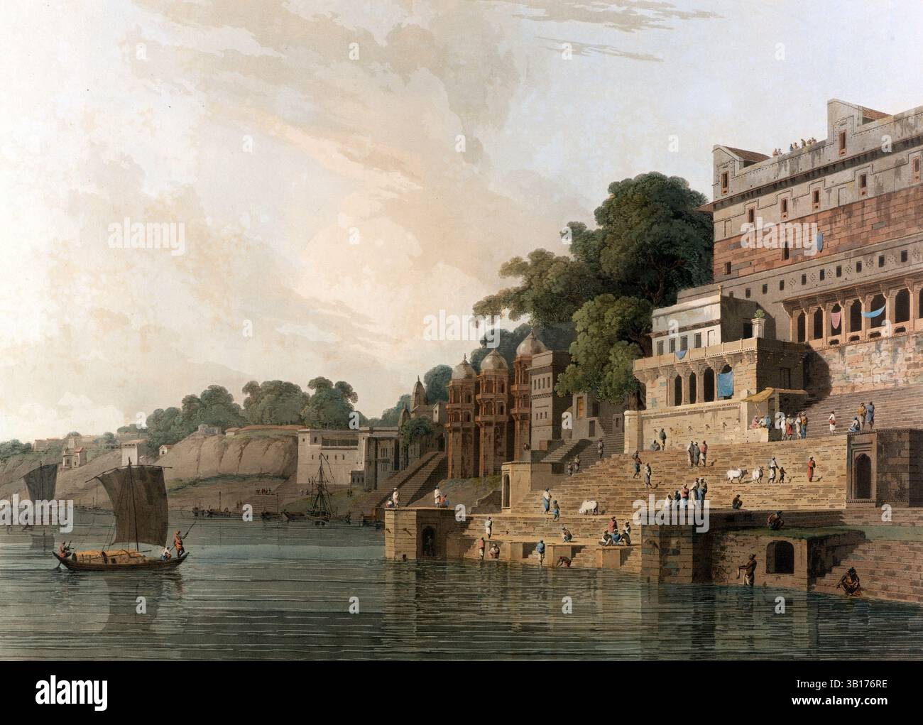 The ghats in Bernares, Varanasi, are the most important on the Ganges ...