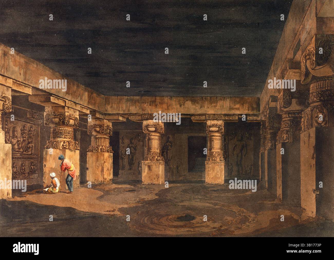 Temple of the proud demon Ravana, Hindu Kailasa temple of Ellora in the ...