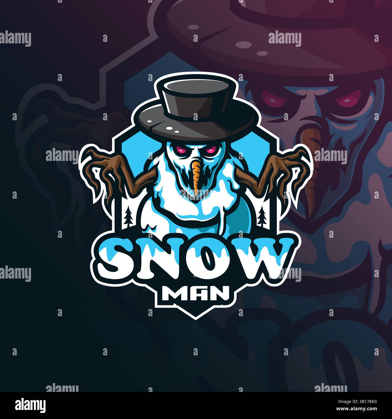 snowman mascot logo design vector with modern illustration concept ...
