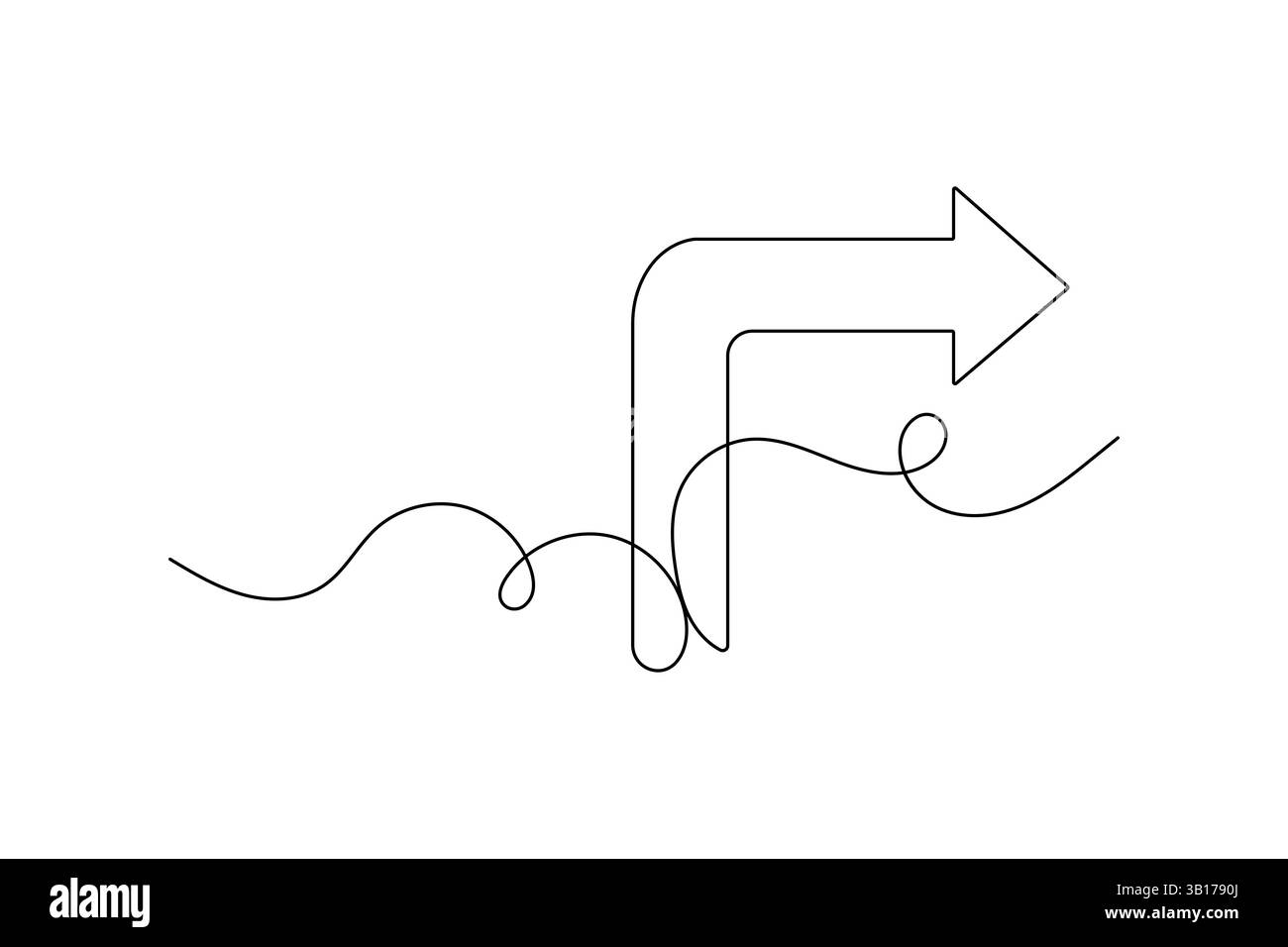 Minimalist one line arrow vector continuous one line drawing isolated ...