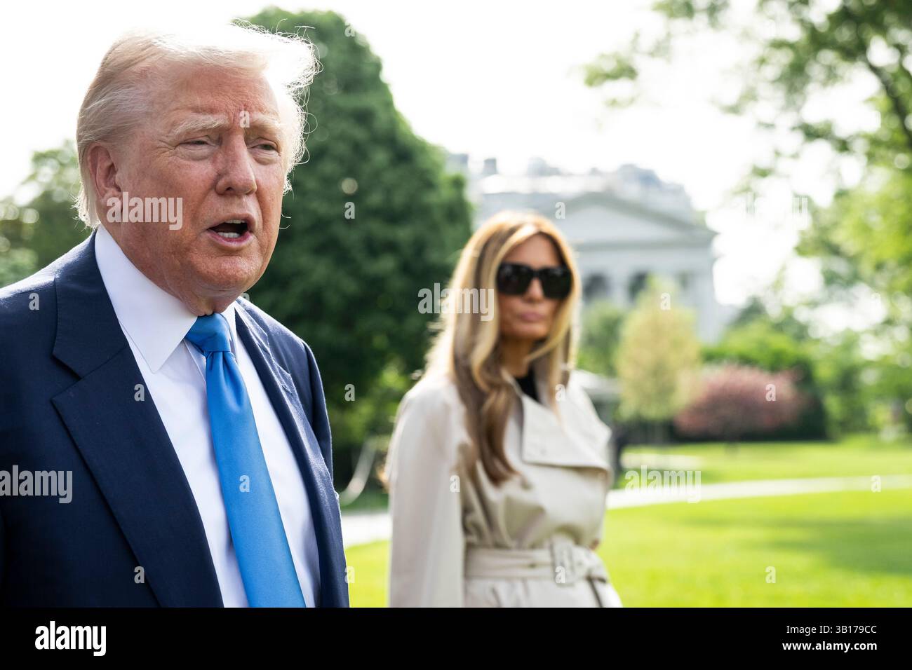 Washington, USA. 25th Apr, 2025. President Donald Trump speaks to media ...