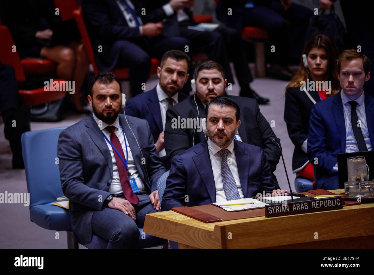 Syria's Foreign Minister Asaad Al-Shibani attends a Security Council ...