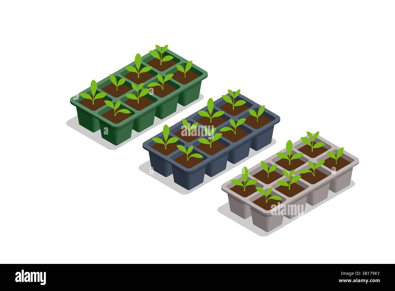 Soil in trays Stock Vector Images - Alamy