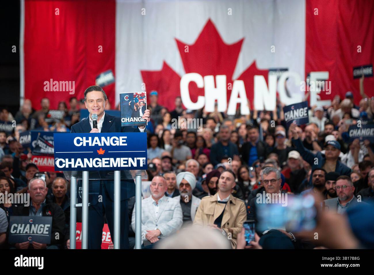 Conservative Party of Canada leader Pierre Poilievre during a rally for ...