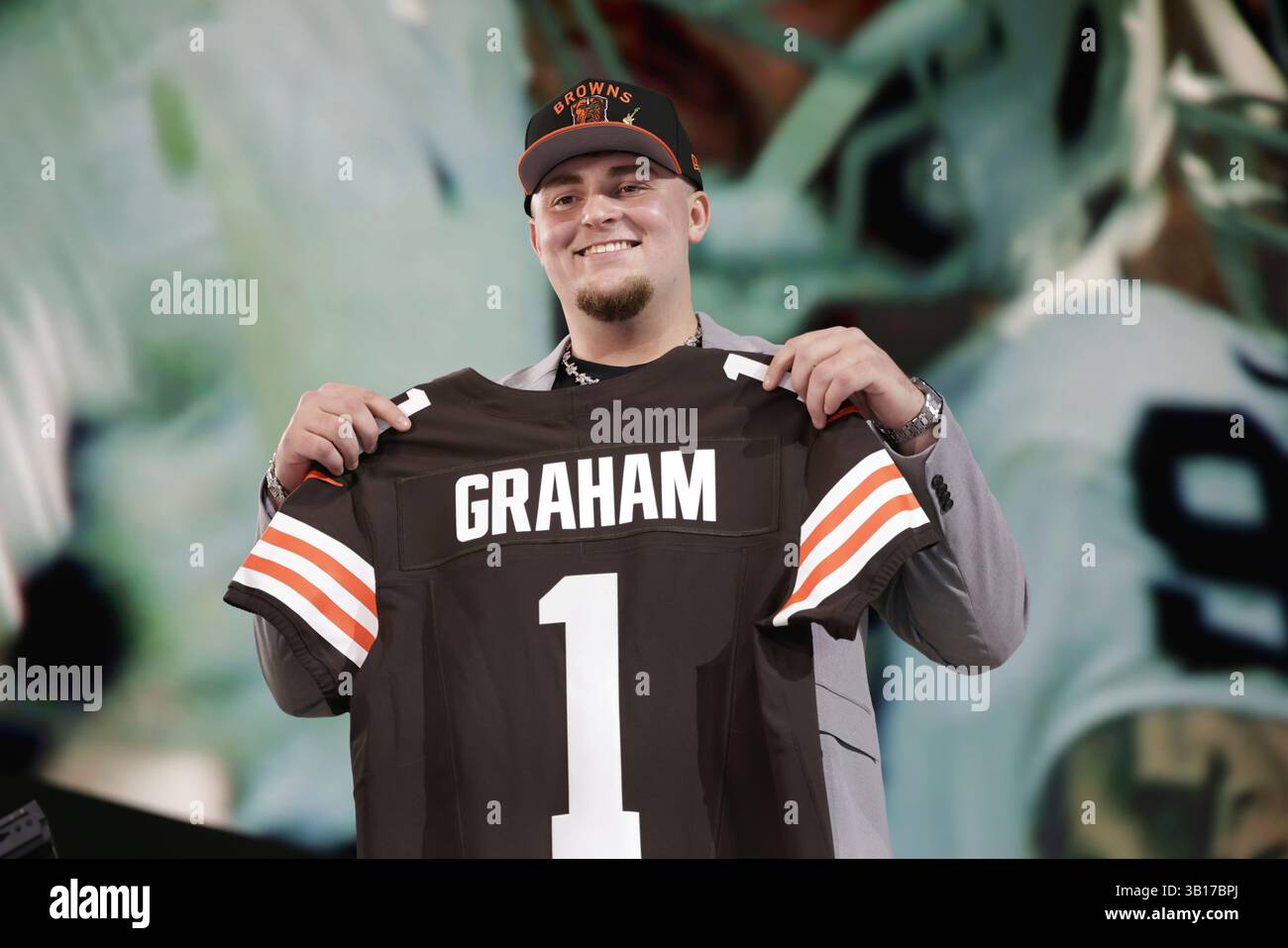 Michigan defensive lineman Mason Graham during the 2025 draft first ...