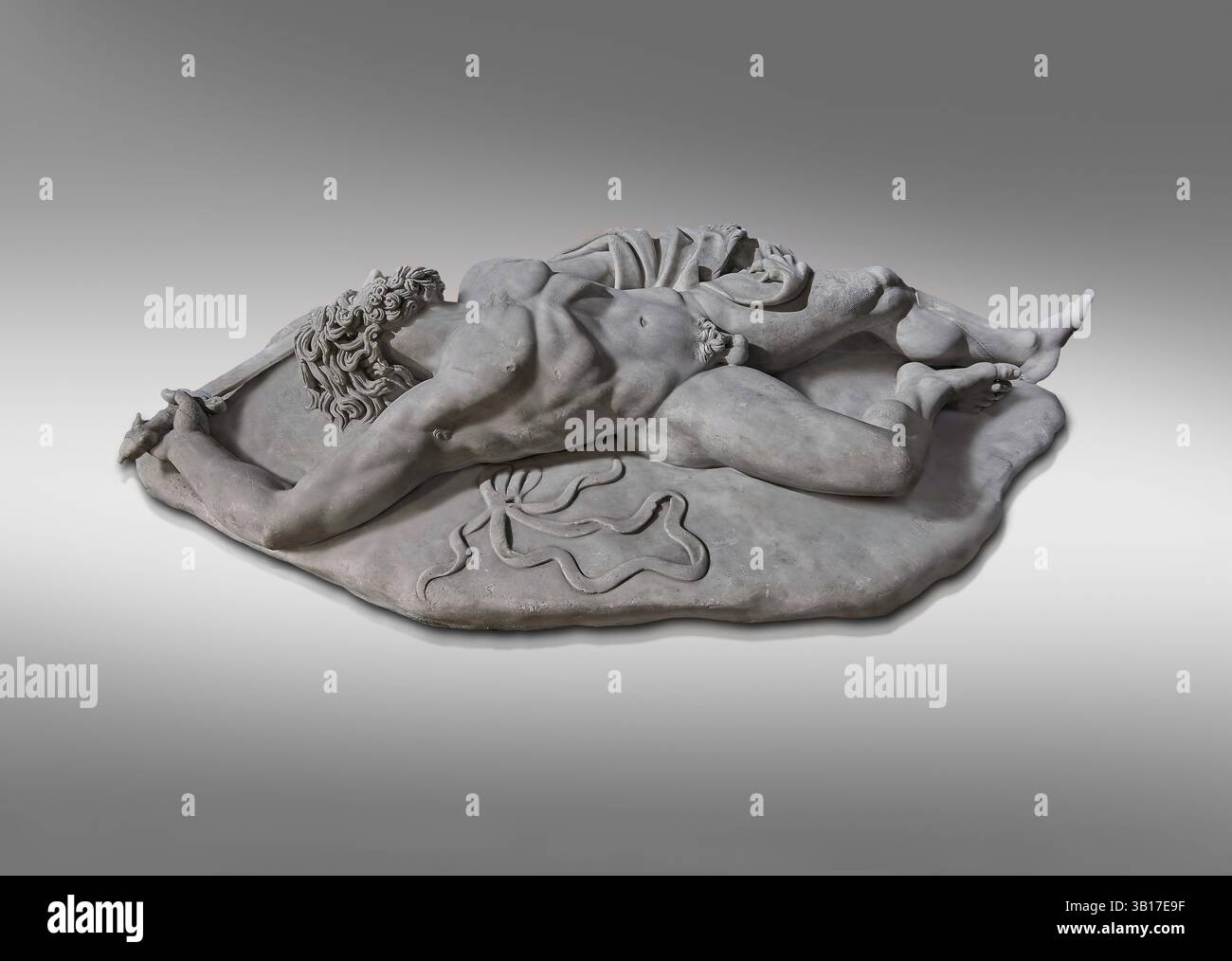 Roman marble statue of a dying Giant lying on the ground from the ...