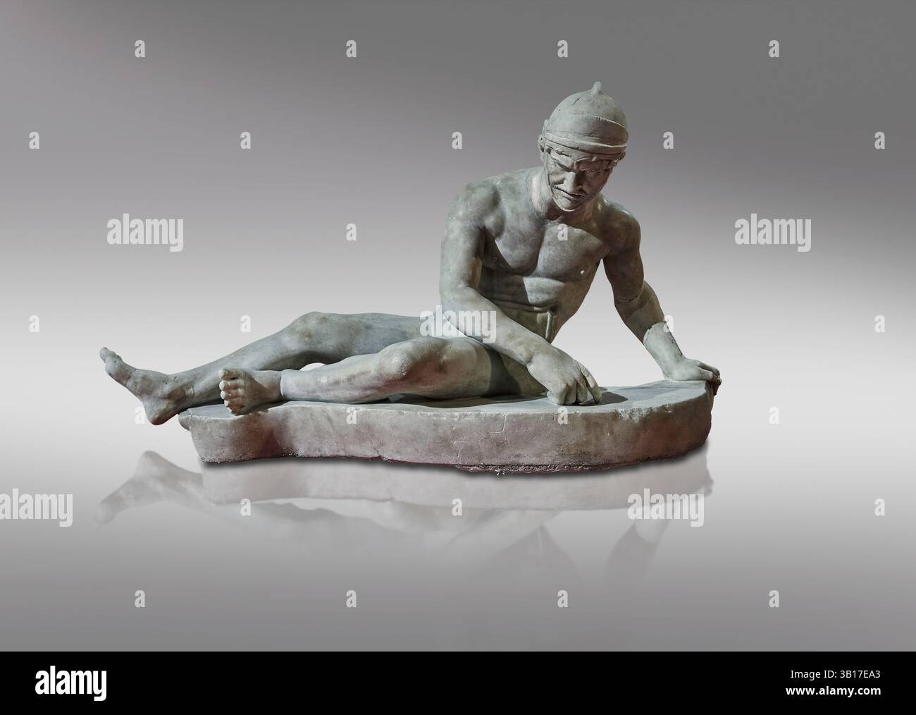 Roman marble statue of a dying Gaul soldier lying on the ground from ...
