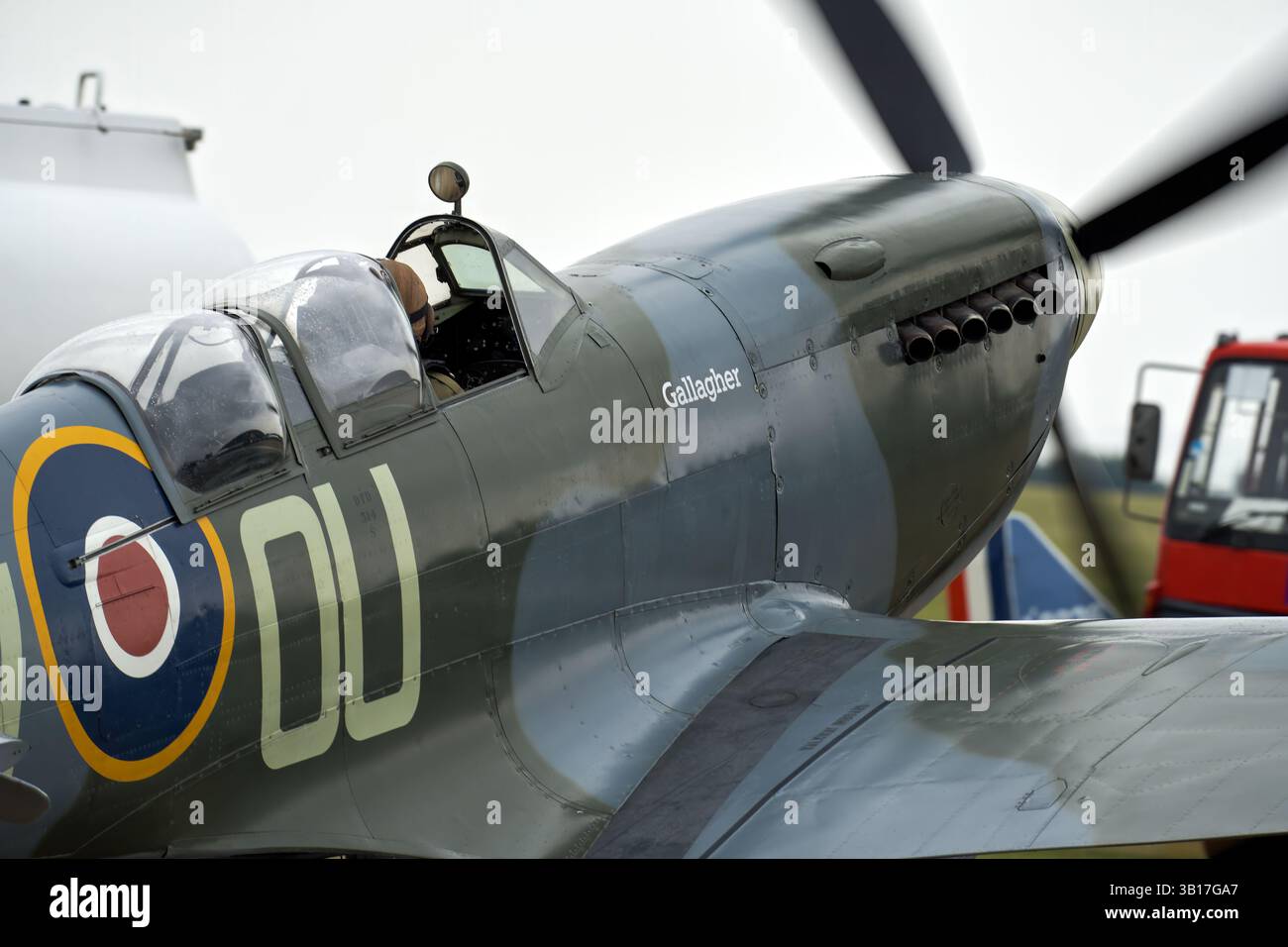 A World War II Supermarine Spitfire fighter aircraft, marked "Gallagher ...