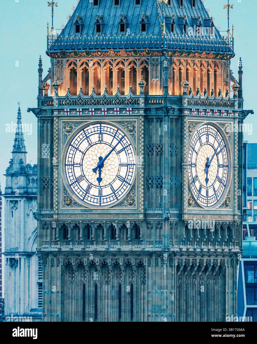 The clock faces of the Elizabeth Tower, part of the Houses of ...