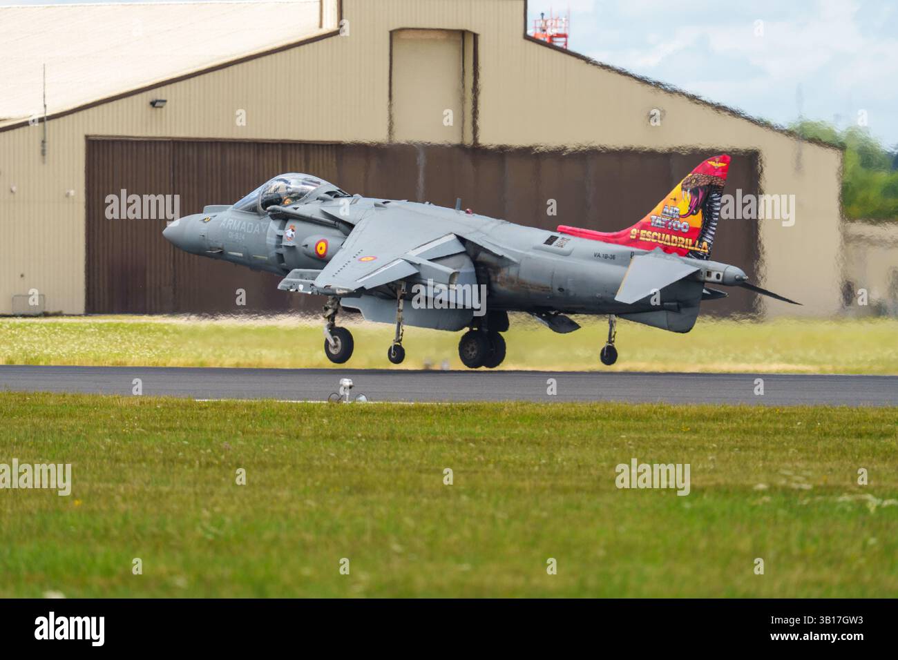 A Spanish Navy McDonnell Douglas AV-8B Harrier II Plus, VA.1B-36, lands ...
