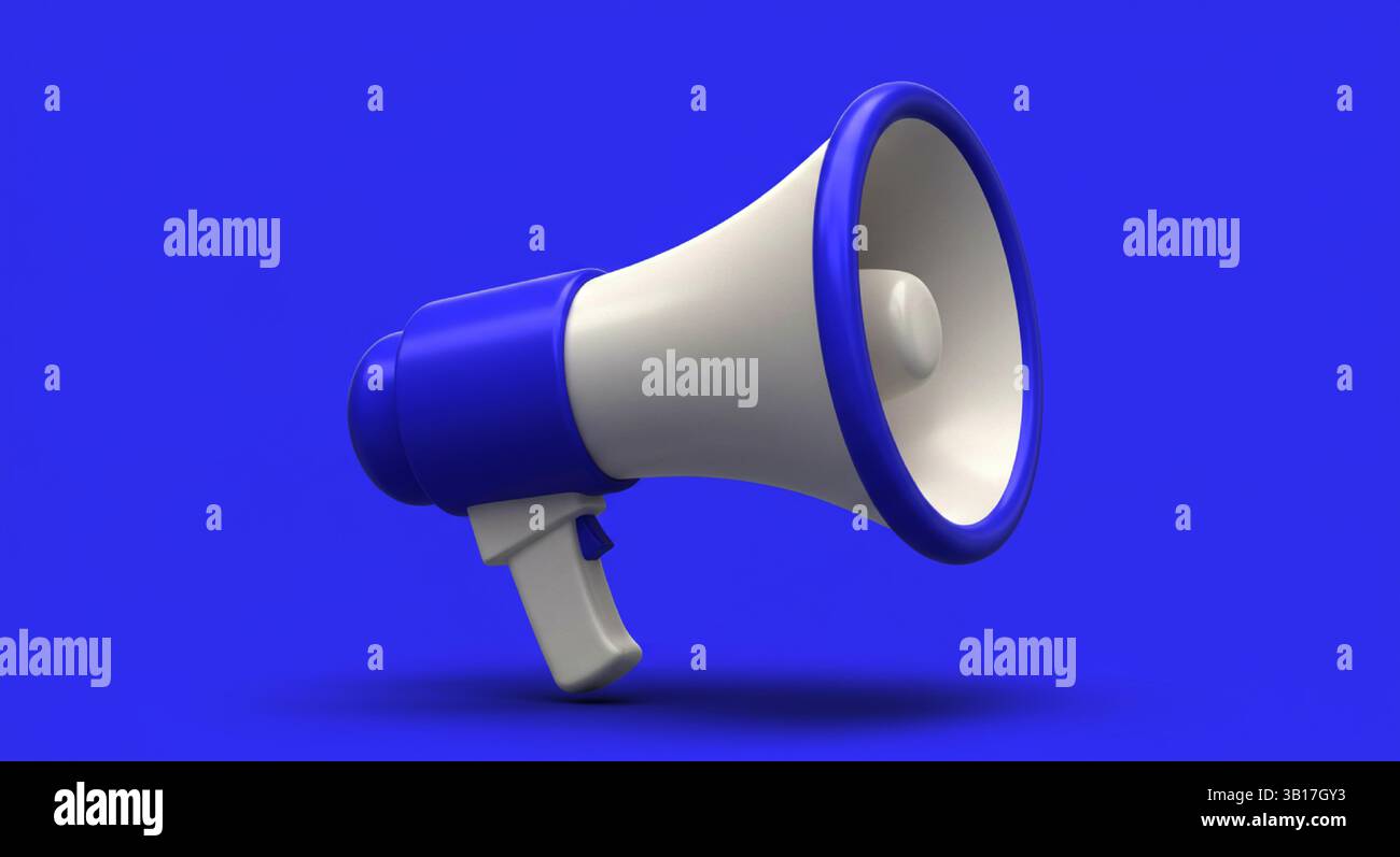 3d megaphone on purple hi-res stock photography and images - Alamy