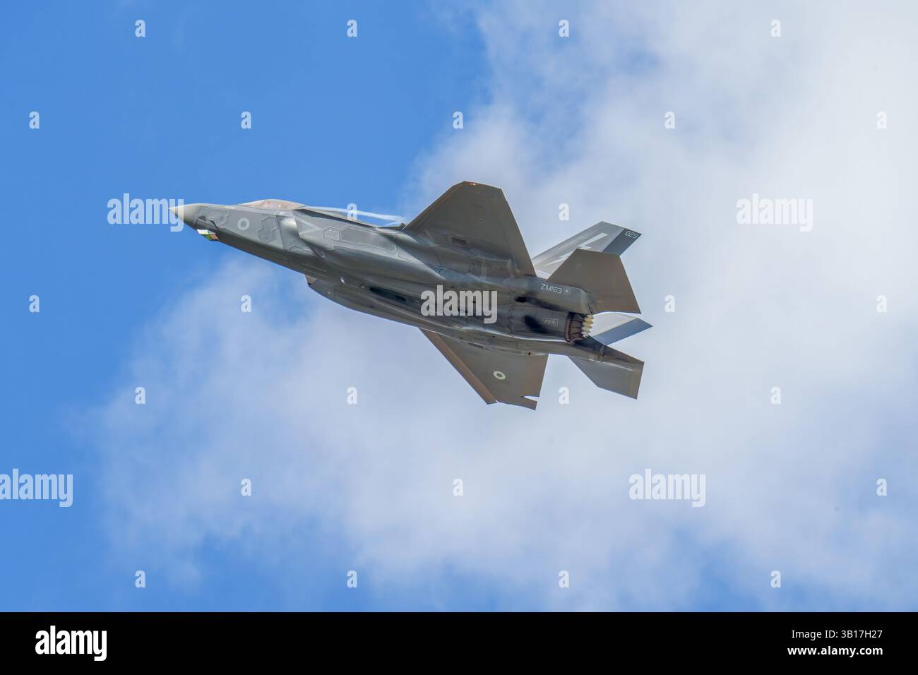 An RAF Lockheed Martin F-35 Lightning II stealth fighter on display at the Royal International ...