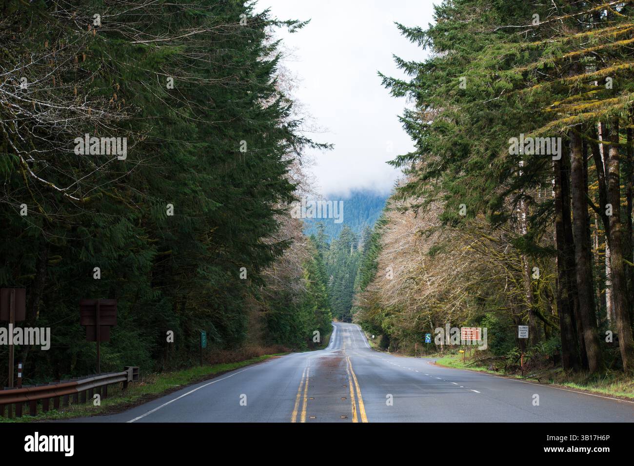 PORT ANGELES, WA, US - APR 12, 2025: Empty U.S. Route 101, or U.S ...