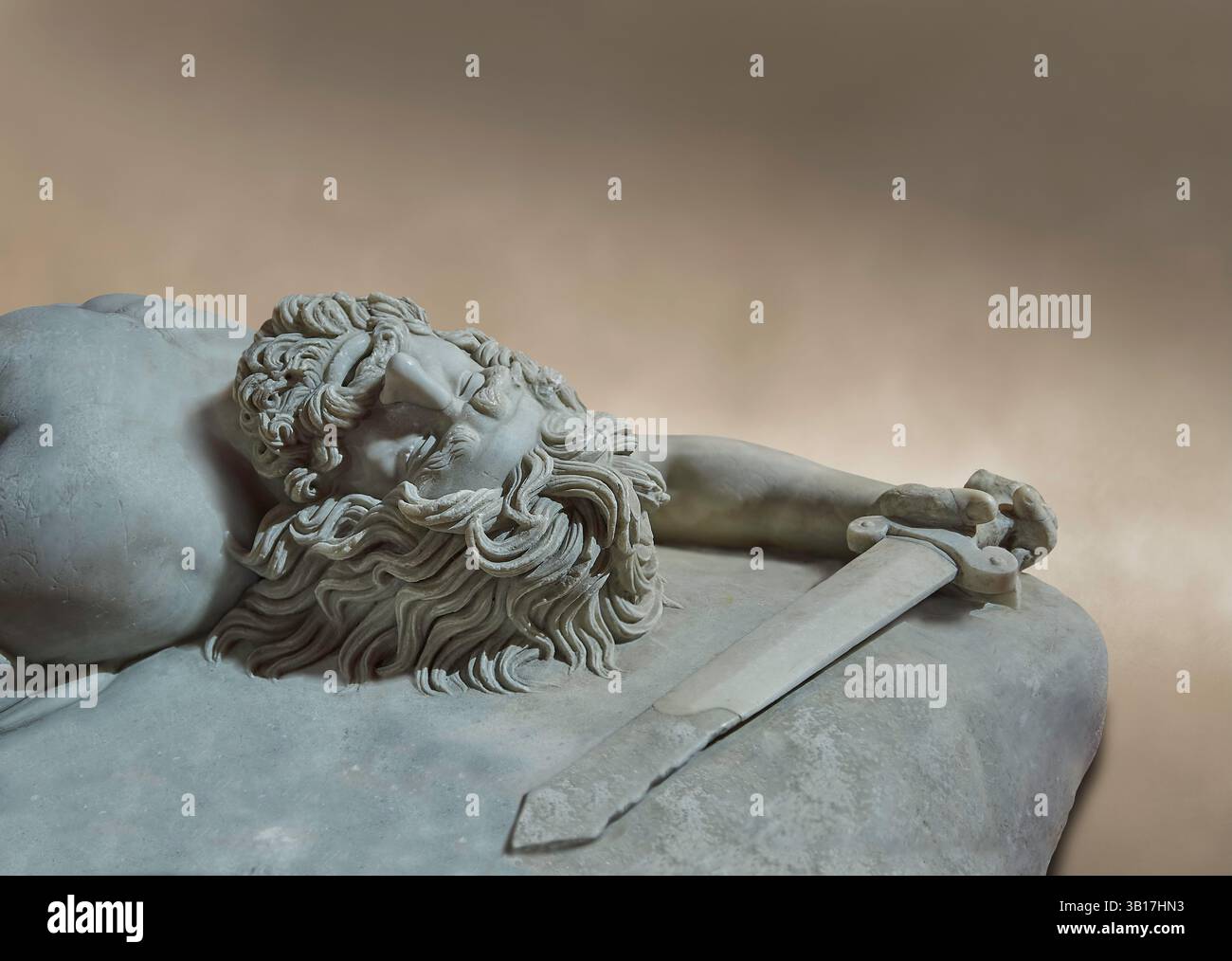 Roman marble statue of a dying Giant lying on the ground from the ...
