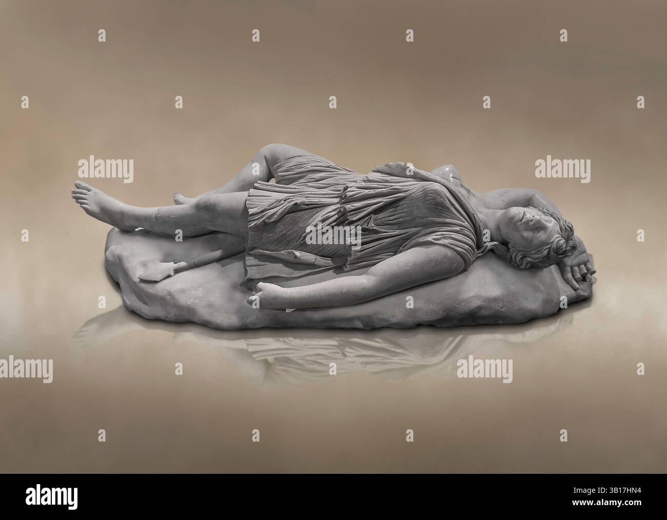 Roman marble statue of a dying Amazon, Antiope, the queen of the ...