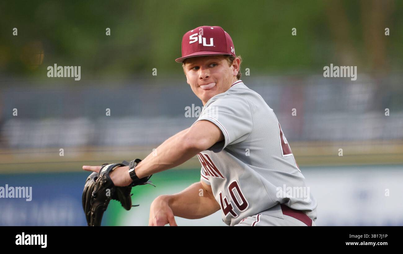 Southern Illinois pitcher Tanner Gerdes (40) during an NCAA college ...