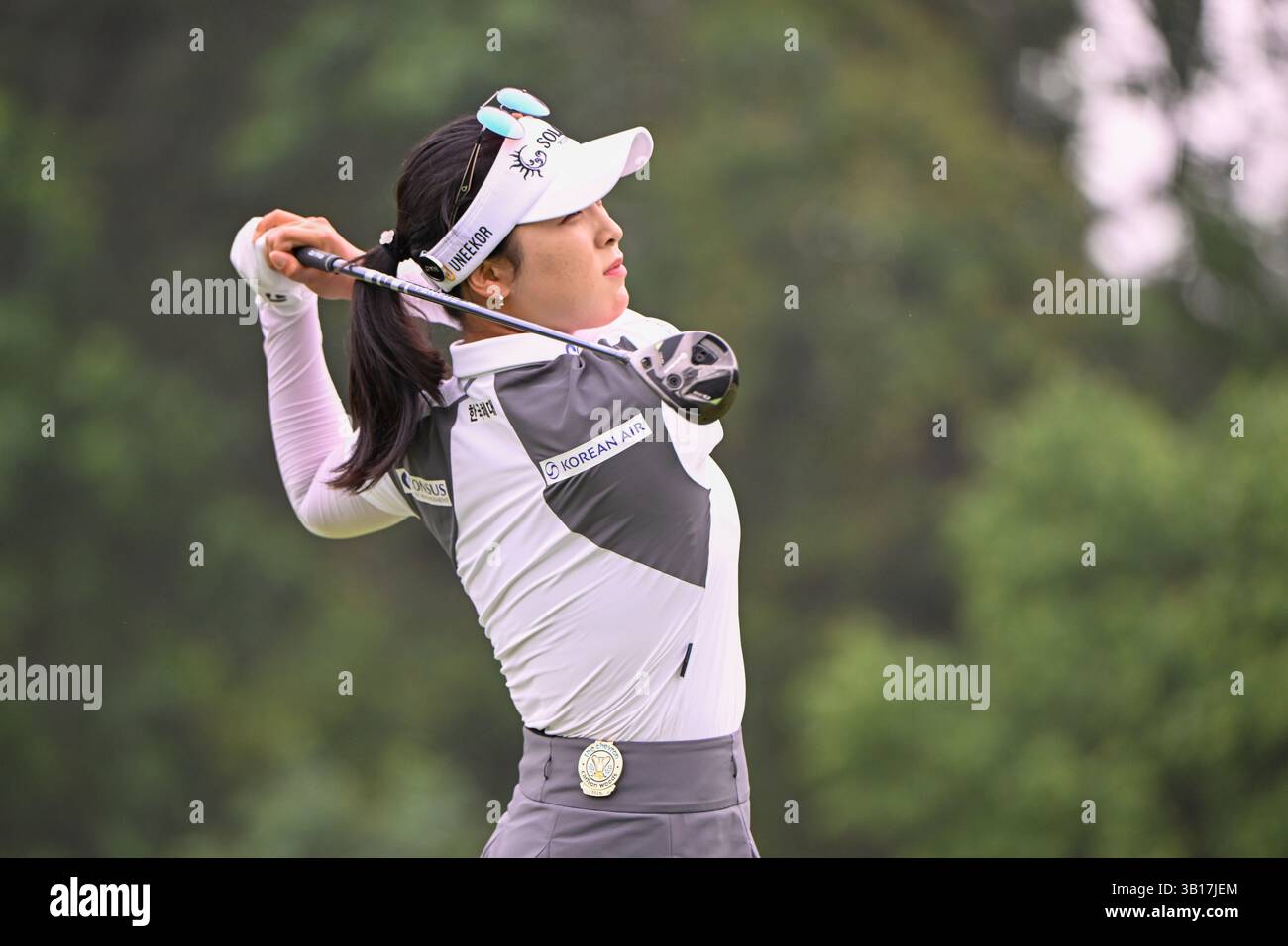 THE WOODLANDS, TX - APRIL 25: Ina Yoon (KOR) watches her tee shot on 10 ...