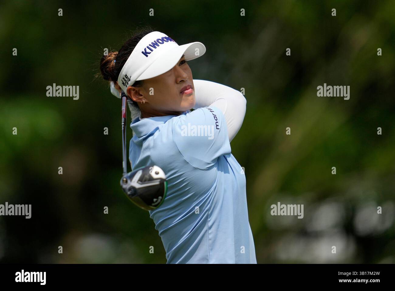 Amy Yang, of South Korea, hits on the sixth hole during the second ...