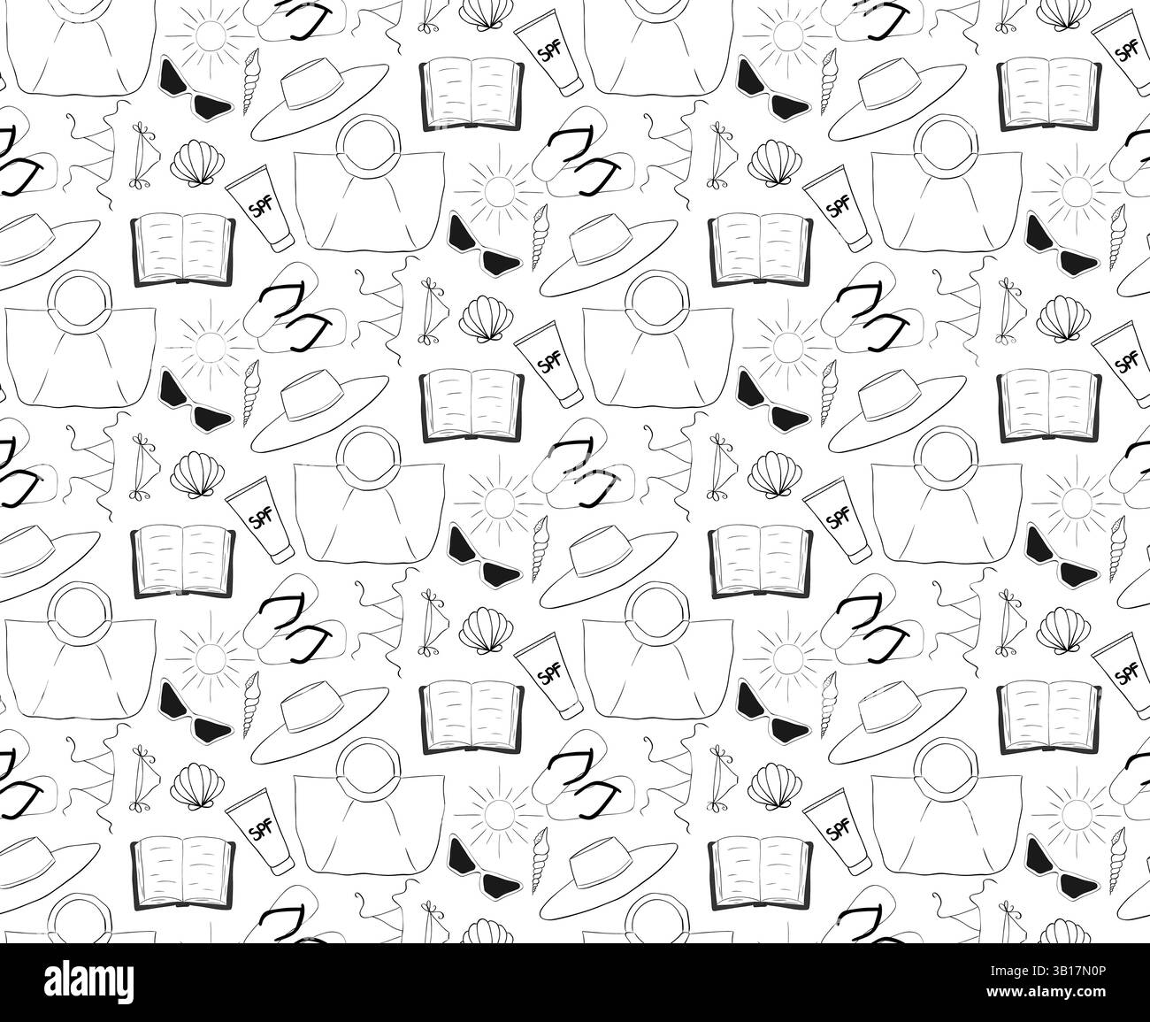 Hand draw line beach Stock Vector Images - Alamy