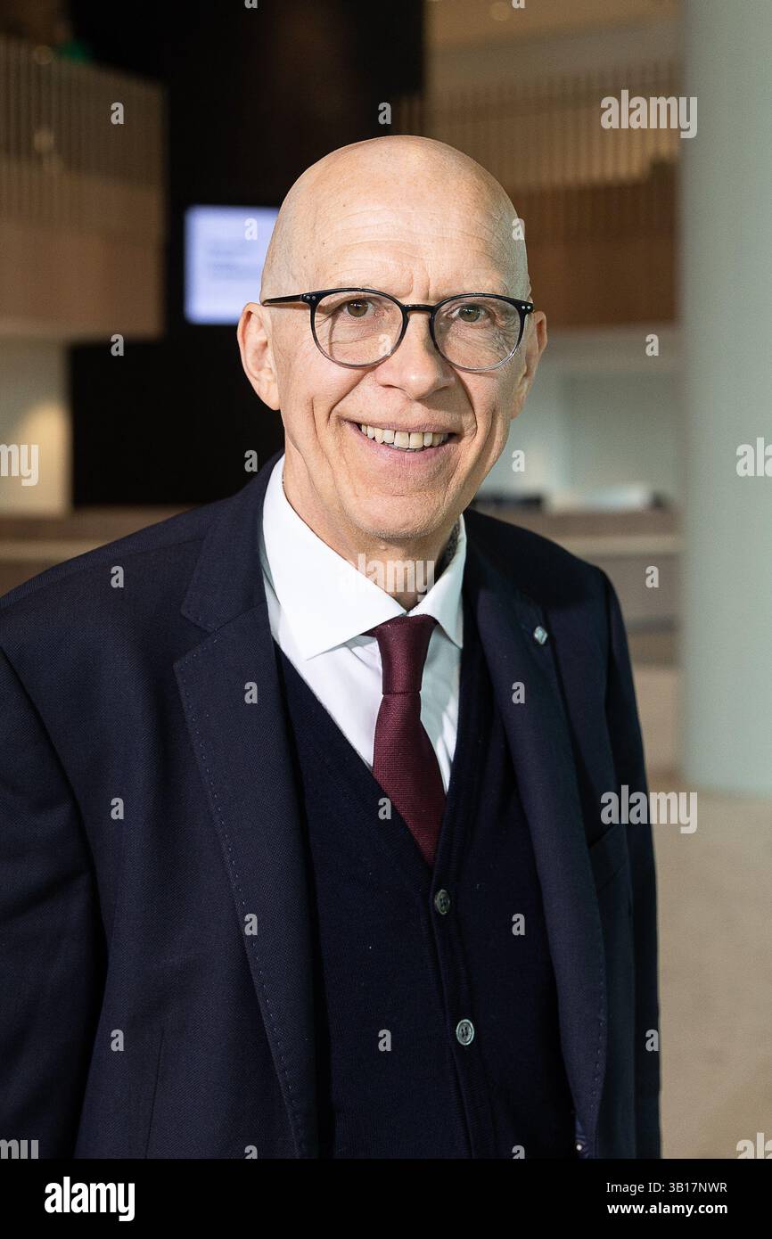 Ieper, Belgium. 25th Apr, 2025. Picanol CEO Luc Tack poses for the ...
