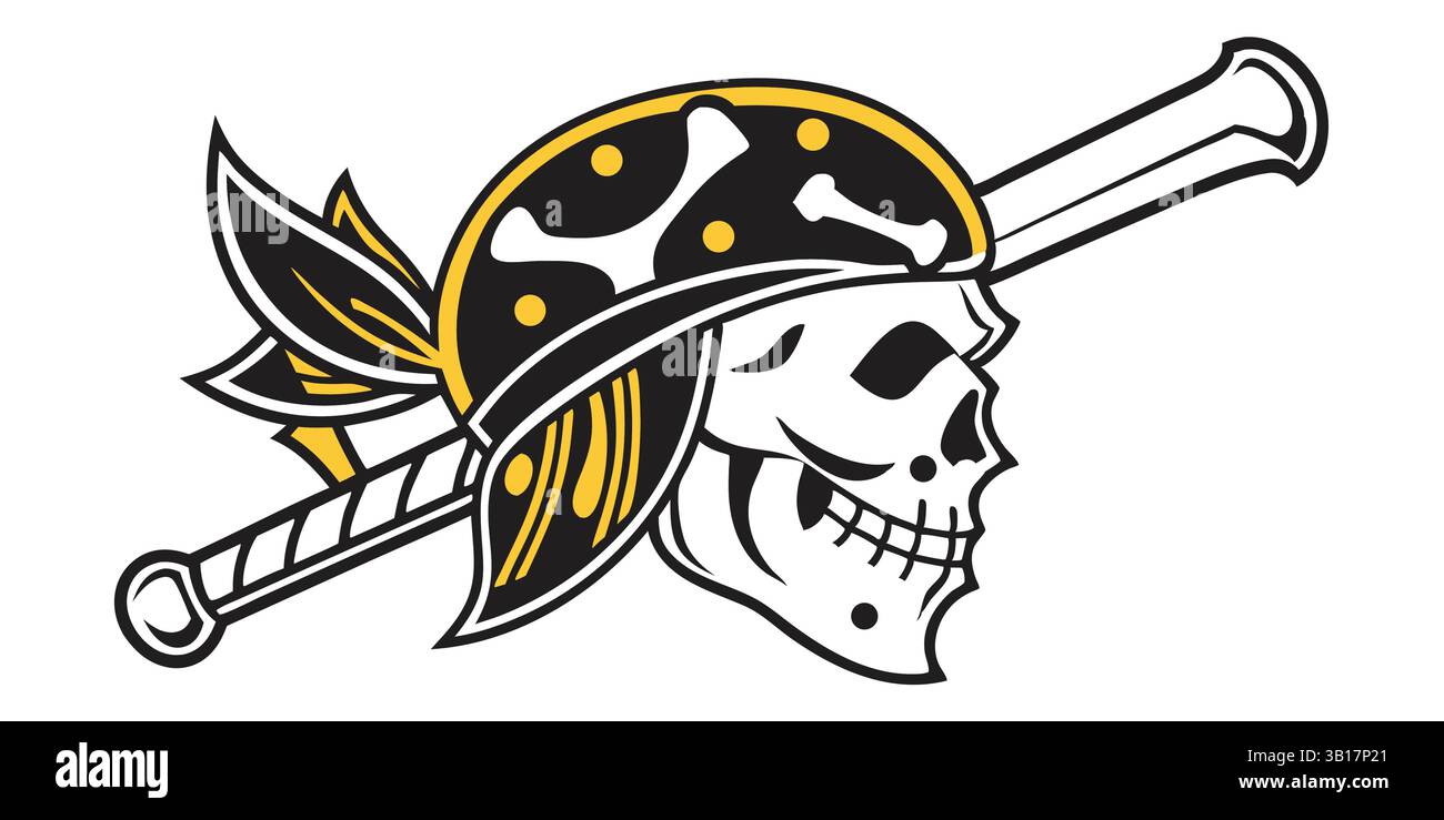 Pirate Skull Vector Illustration for Sports Logo Design - EPS 10 ...