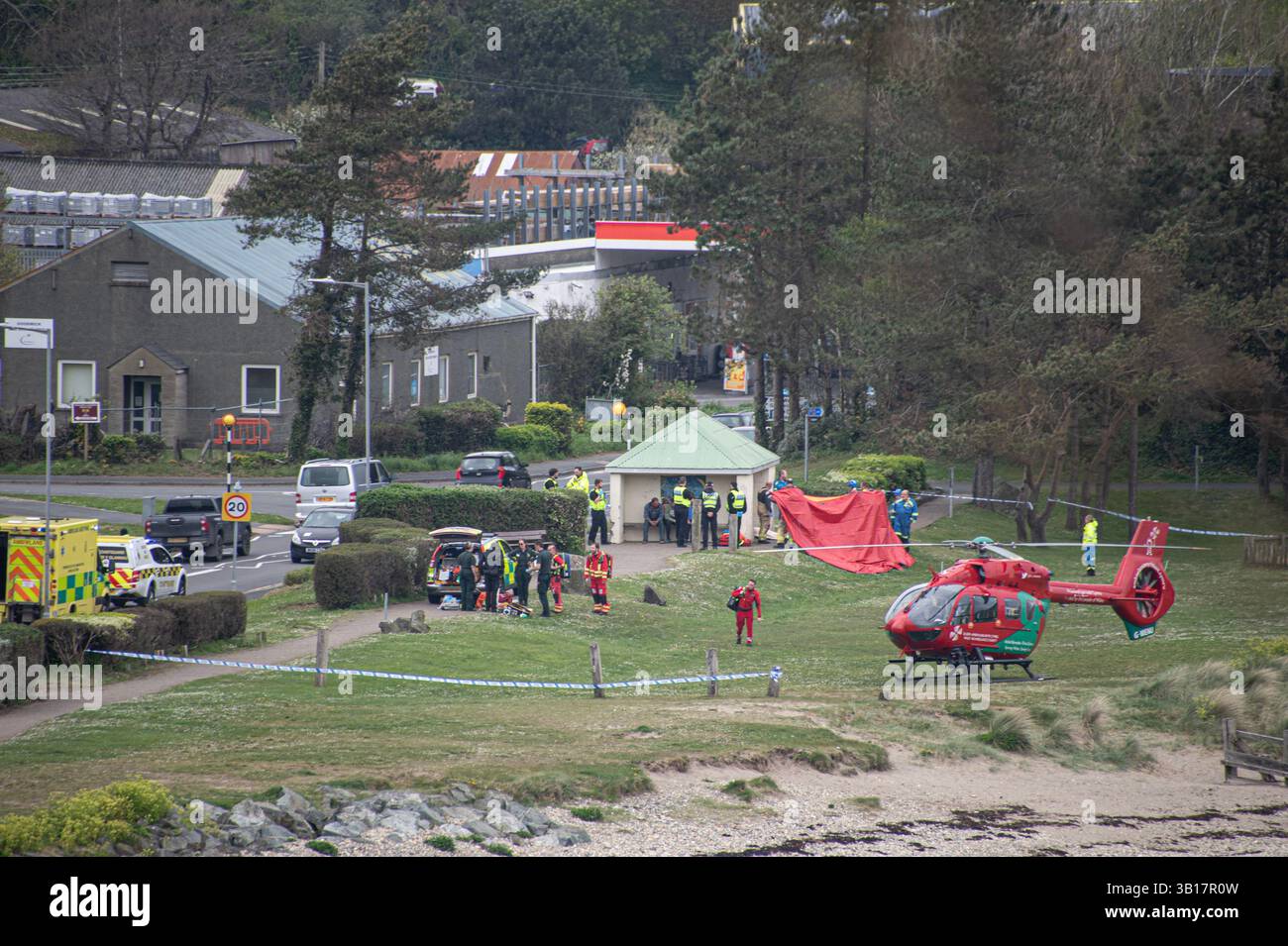 Incident Goodwick Beach. activationg . numerous first responders ...