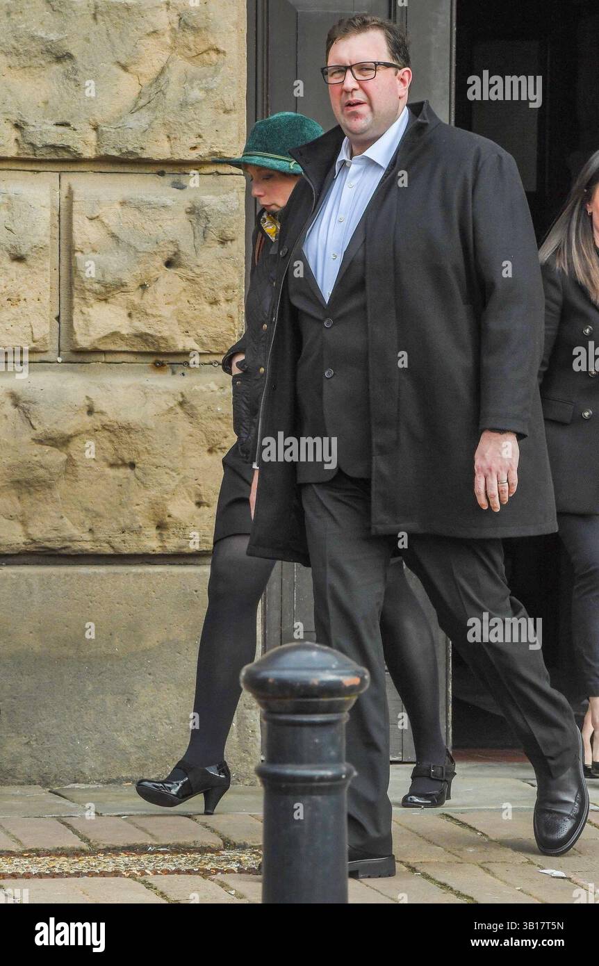 Lucinda Collins (back) leaving Chester Crown Court, where she was given ...