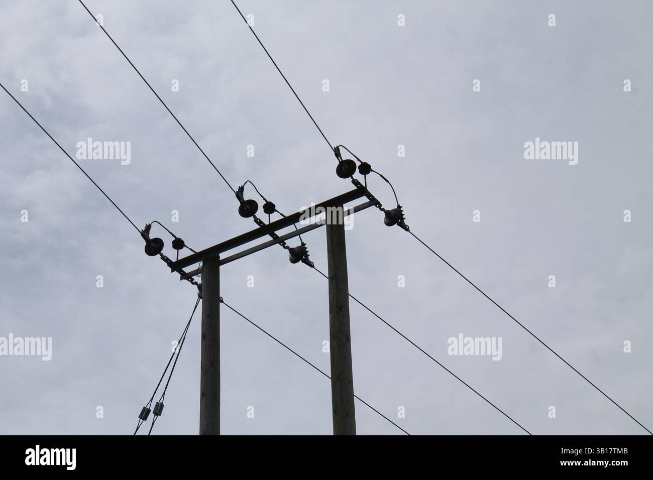 The Insulators and Poles on an Electricity Transmission Line Stock ...