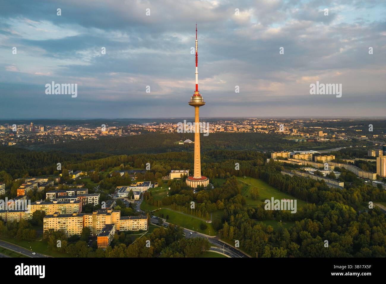 Aerial View of Vilnius TV Tower in Lithuania Stock Photo - Alamy