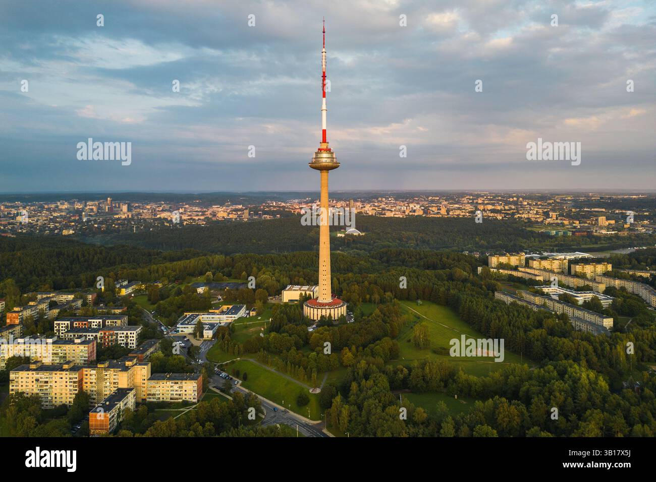 Aerial View of Vilnius TV Tower in Lithuania Stock Photo - Alamy