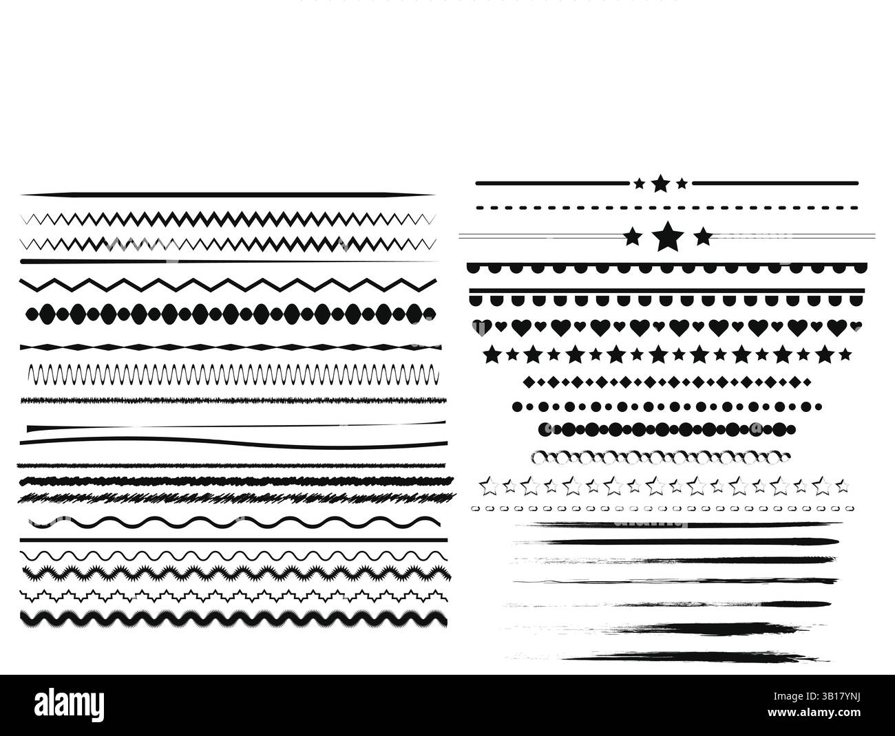 Set of 40 Han drawn decorative lines or border. Han drawn decorative ...