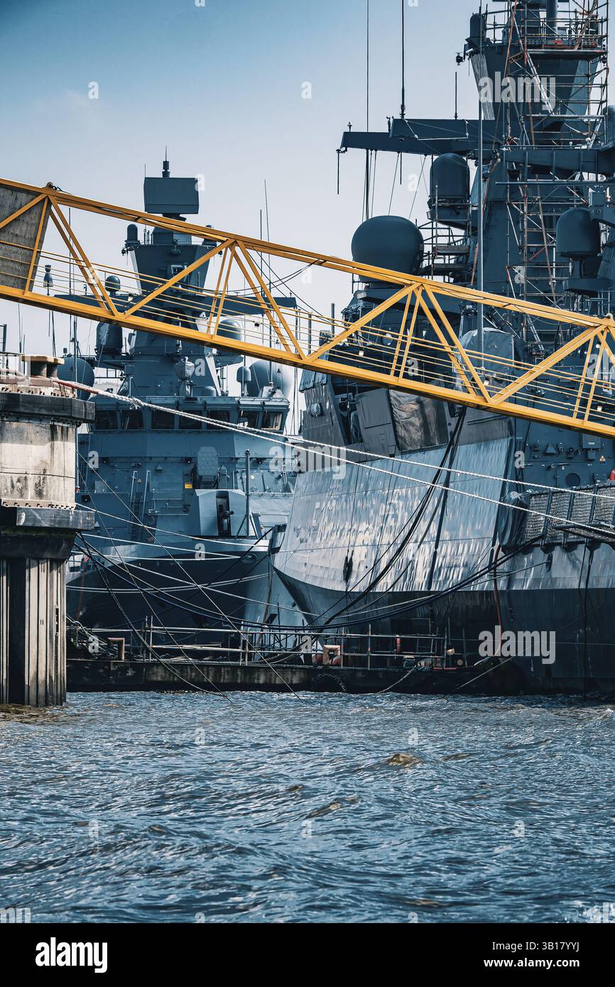 Scenic view of the new German Braunschweig-class corvettes Karlsruhe ...