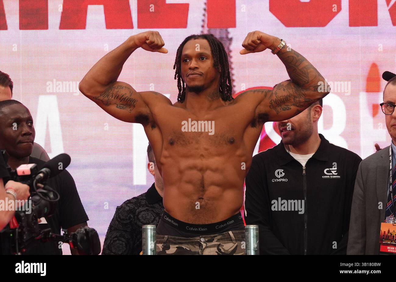 Anthony Yarde during the weigh in at the Business Design Centre, London ...