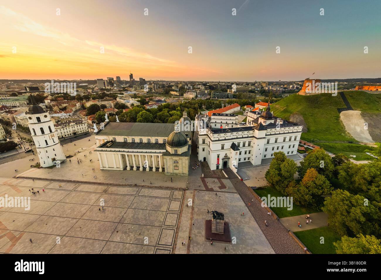 Aerial View of Bell Tower, Cathedral, Grand Dukes Palace and Gediminas ...