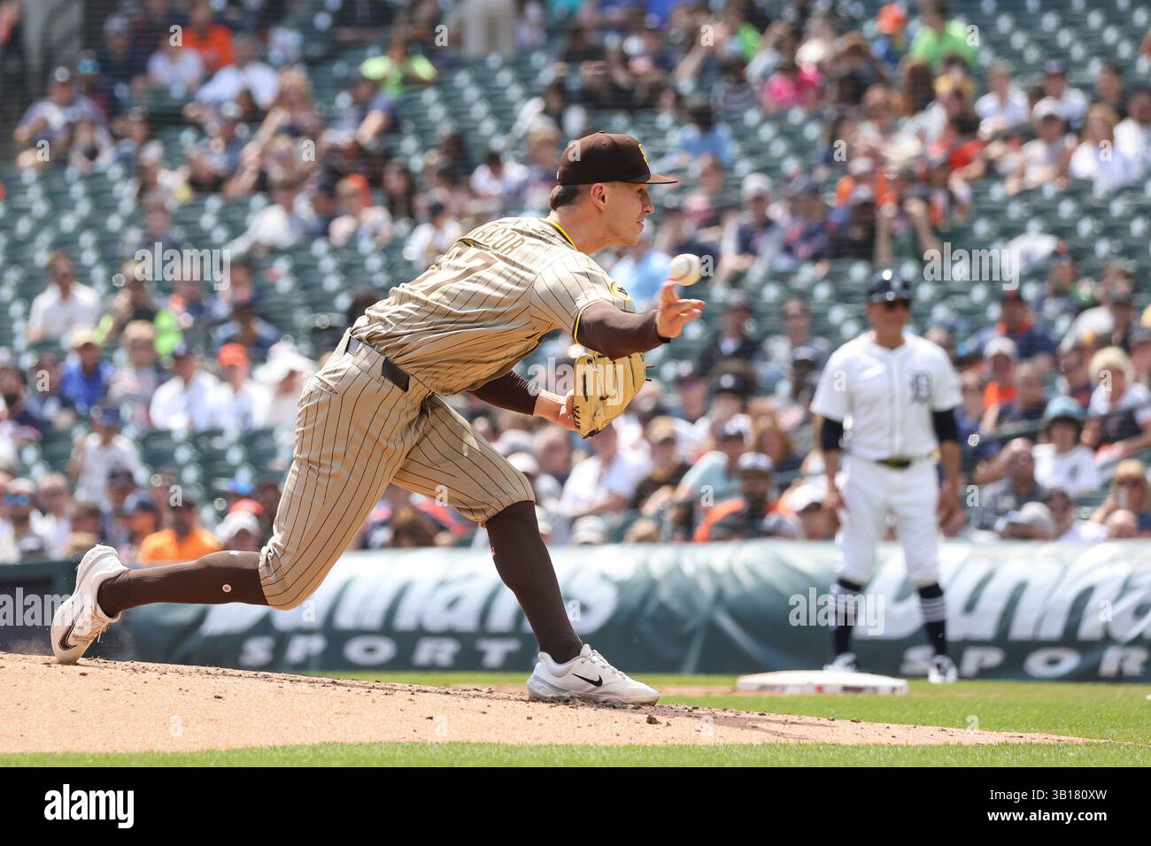 DETROIT, MI - APRIL 23: San Diego Padres relief pitcher Alek Jacob (37 ...
