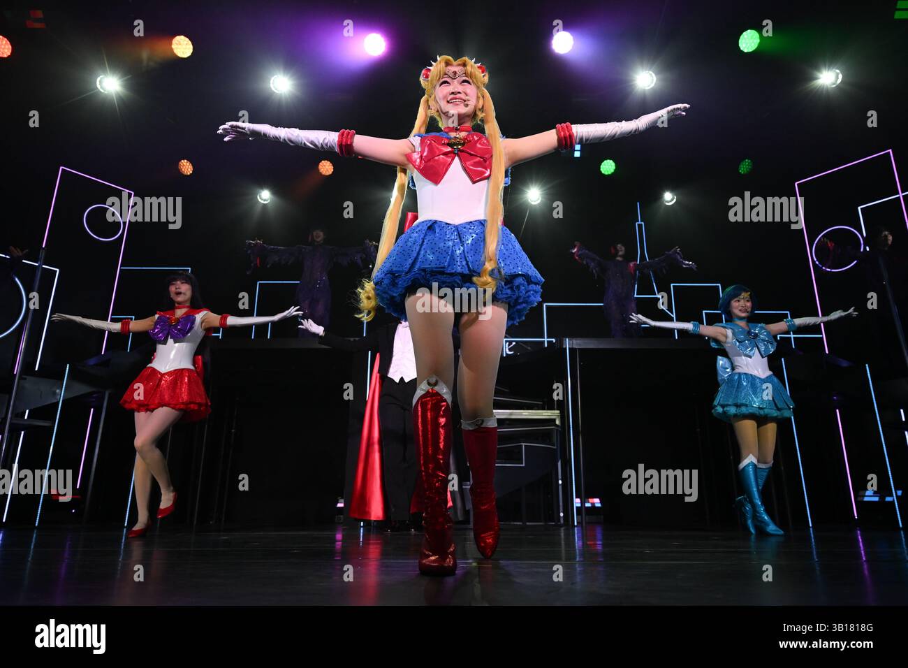 The cast of 'Pretty Guardian Sailor Moon: The Super Live' on stage ...