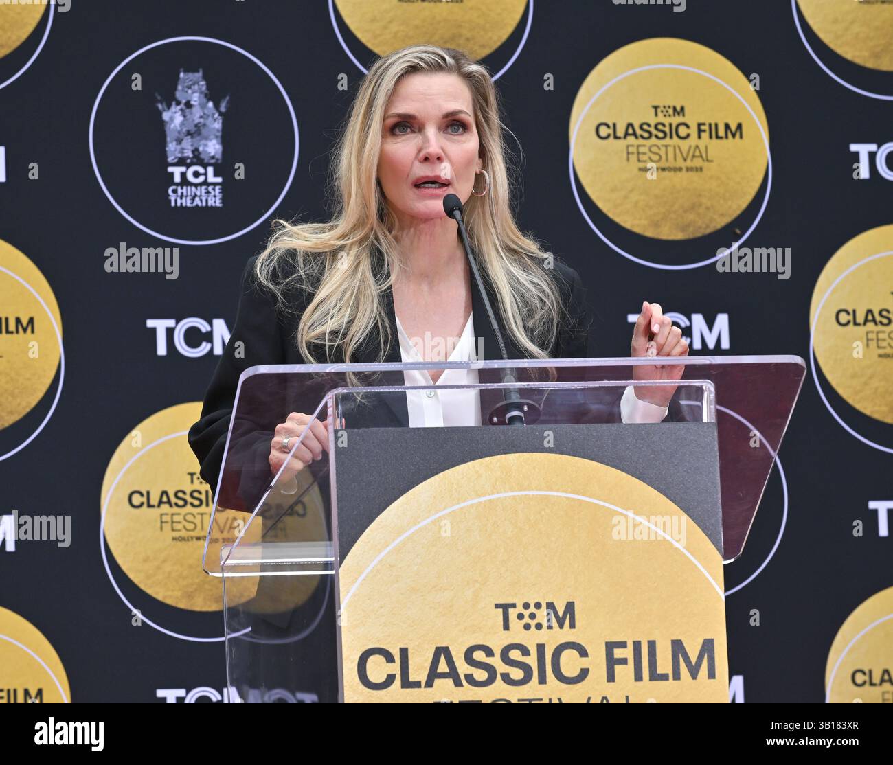 Hollywood, USA. 25th Apr, 2025. Michelle Pfeiffer at her handprints and ...