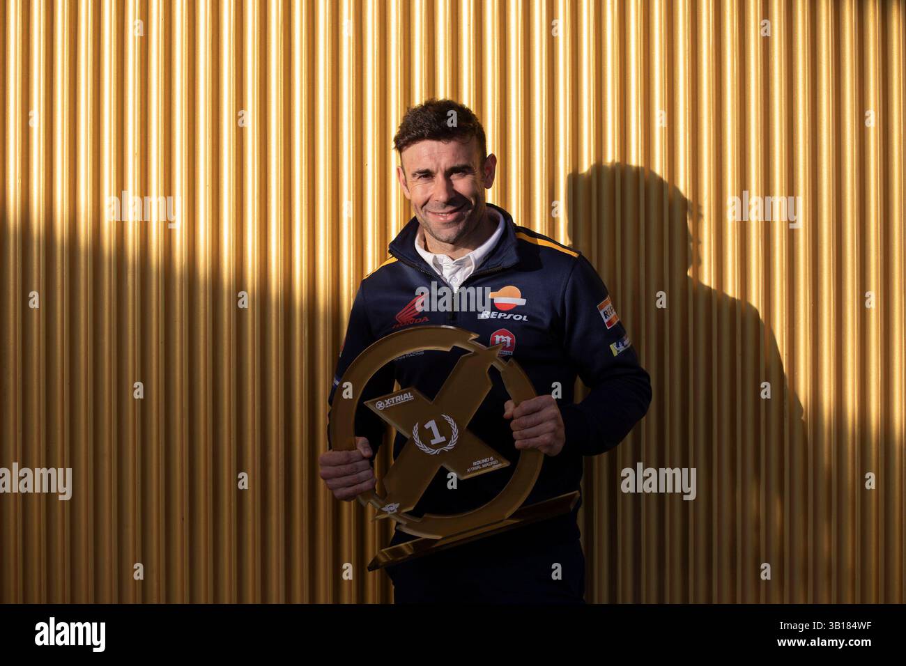Madrid, 11/06/2023. Toni Boy, Biker, poses in ABC with his 34th World ...