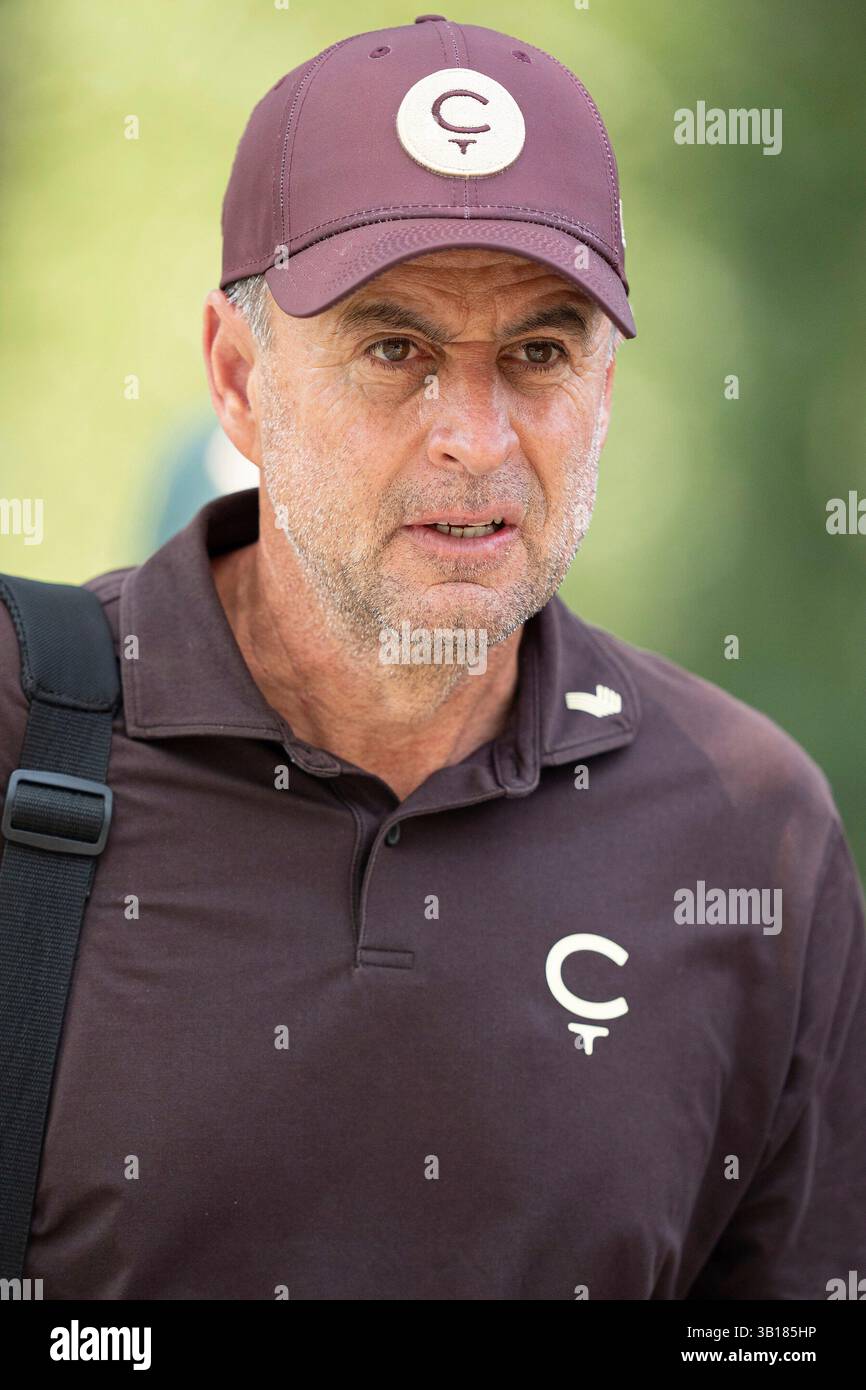 Richard Bland of Cleeks GC arrives at the clubhouse before the first ...